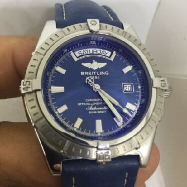 Breitling Headwind Navy Blue Dial Automatic Day-Date Stainless Steel ...
