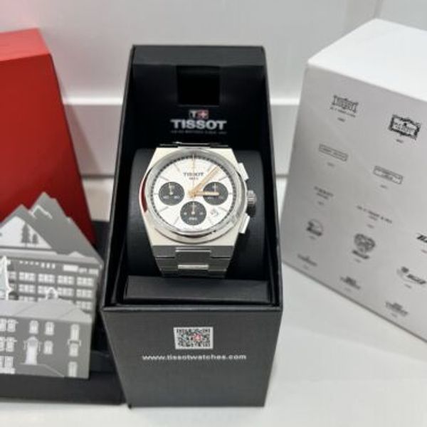 Tissot PRX Chronograph Panda White Dial- Automatic | WatchCharts ...