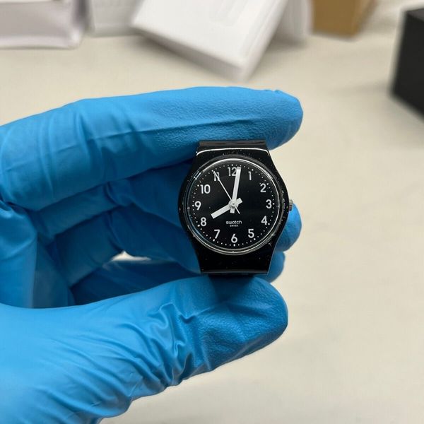 New Swiss Swatch NEW CORE LADY BLACK SINGLE Silicone Petite Watch 25mm ...