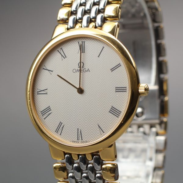 [Near MINT] OMEGA De Ville Cal.1378 Gold Roman 33mm Roman Quartz Men's ...