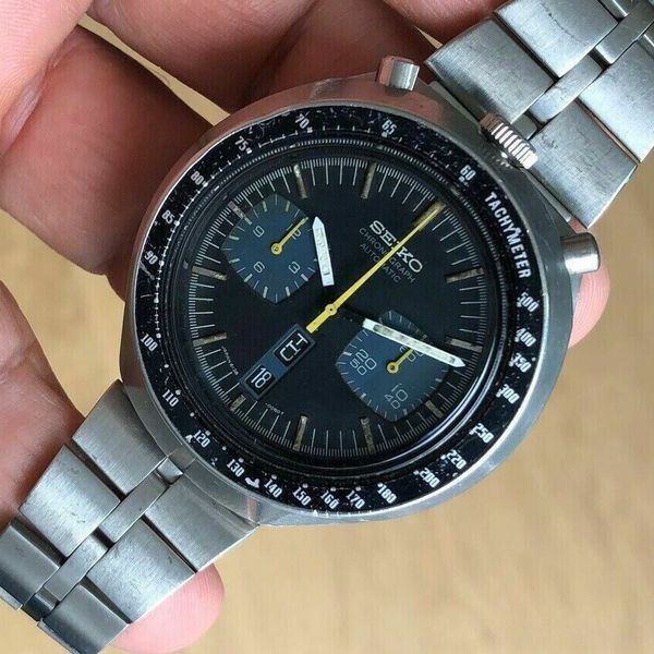 SEIKO BULL HEAD 0040 CHRONOGRAPH AUTOMATIC STEEL VINTAGE WRIST WATCH ...