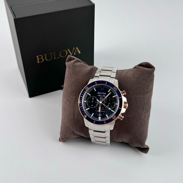 Bulova Marine Star 45MM Blue Dial Chronograph Quartz Men's Watch 98B301 ...