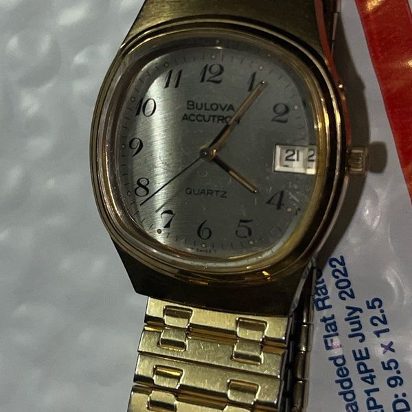 Vintage Bulova Accutron Quartz Men's Watch N9 10kt R.G.P Back ...