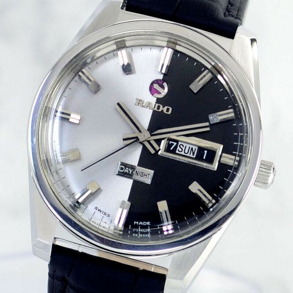 RADO DAY-NIGHT AUTOMATIC DAY&DATE SILVRE&BLACK DIAL MEN'S WATCH ...