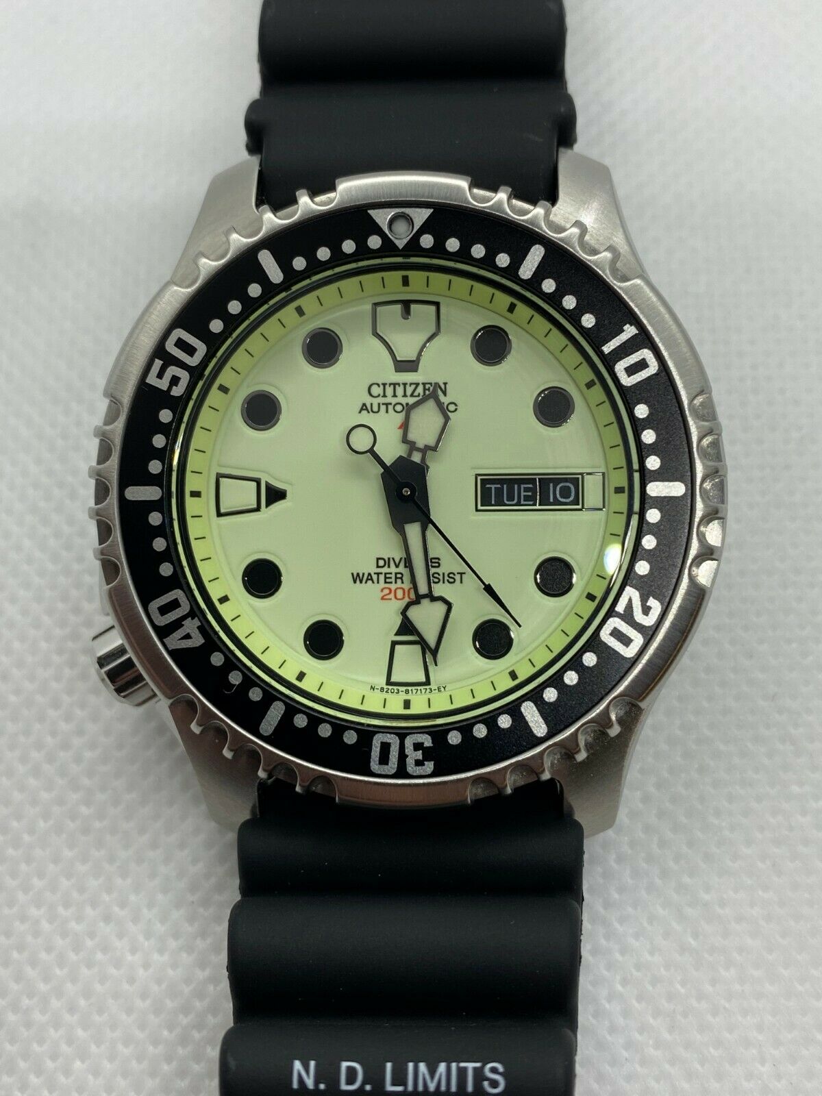 Citizen Professional NY0040-09W Full Lume Promaster w/scuba tank box ...