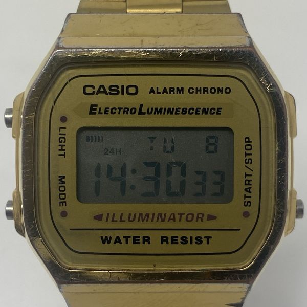 Casio Men's A168 Illuminator Watch Gold Water Resistant Stainless Steel ...