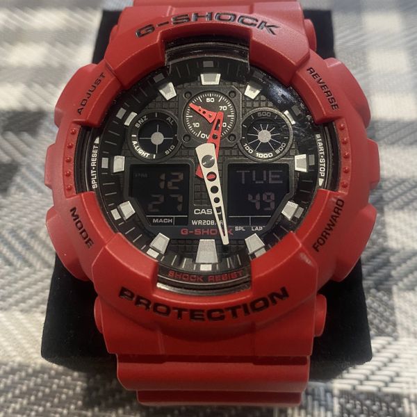 FS: Casio G-Shock 5081 Red GA-100B Digital and Analog Watch ...
