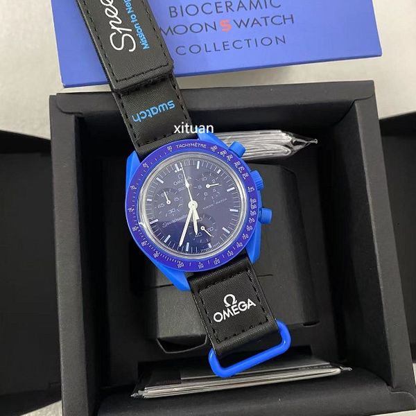 Swatch x Omega Bioceramic Moonswatch Mission To Neptune Watch ...