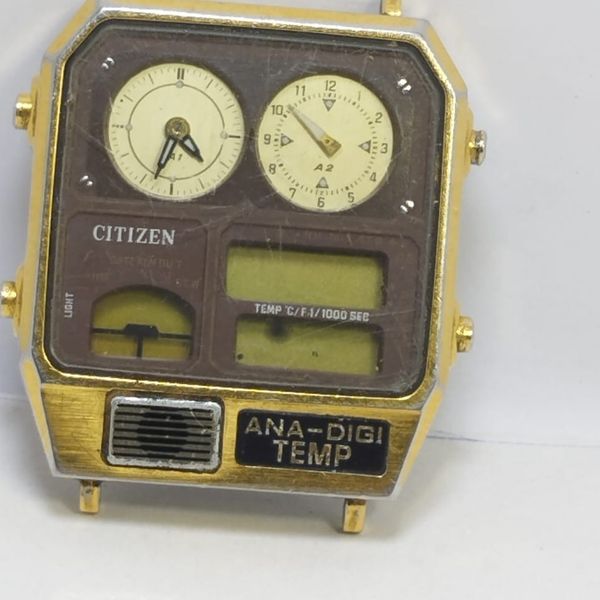 Citizen 8982-085027 Ana Digi Temp QuartzVintage Menâ s Watch For Parts ...