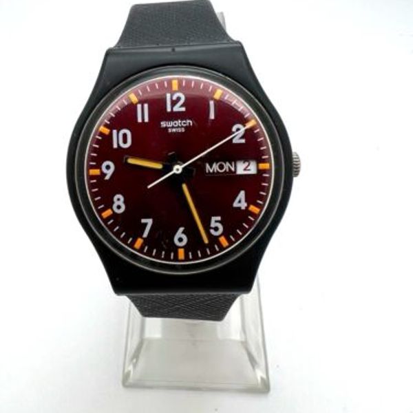 Swatch RED dial Watch 34mm day/date works great | WatchCharts Marketplace