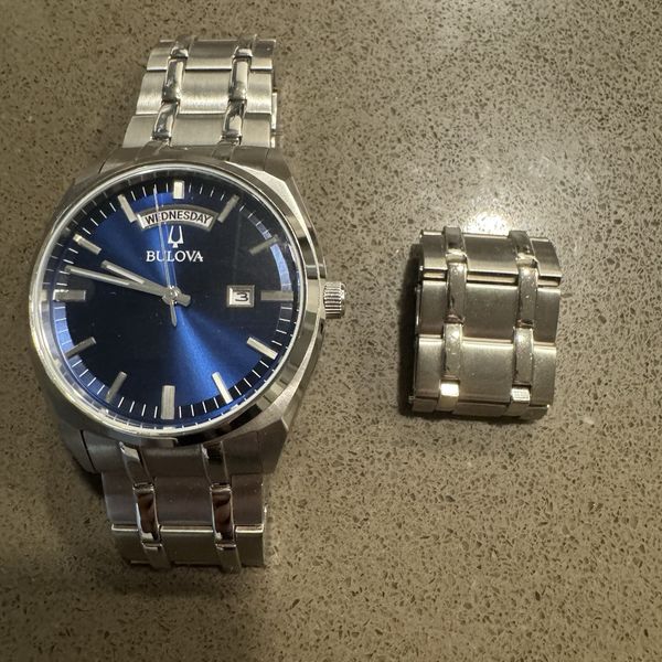 Bulova Classic Surveyor Day Date Blue Dial Watch - 96C125 | WatchCharts ...