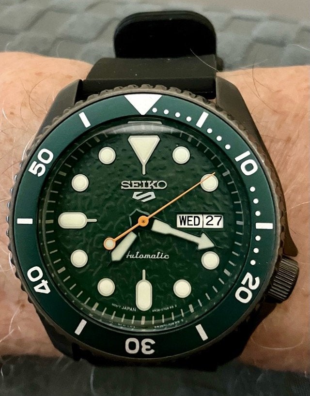 FS: : Seiko SRPD77 Dark Green Textured Dial PVD Gunmetal Grey Case OEM ...
