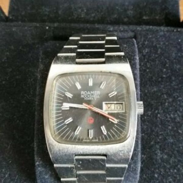 RARE 1970s ROAMER ROCKSHELL MARK V (482) Automatic Stainless Steel Gent ...