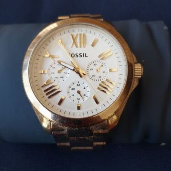 Unisex Mens Ladies Fossil 36mm AM4510 741404 Gold Tone Quartz Watch New ...