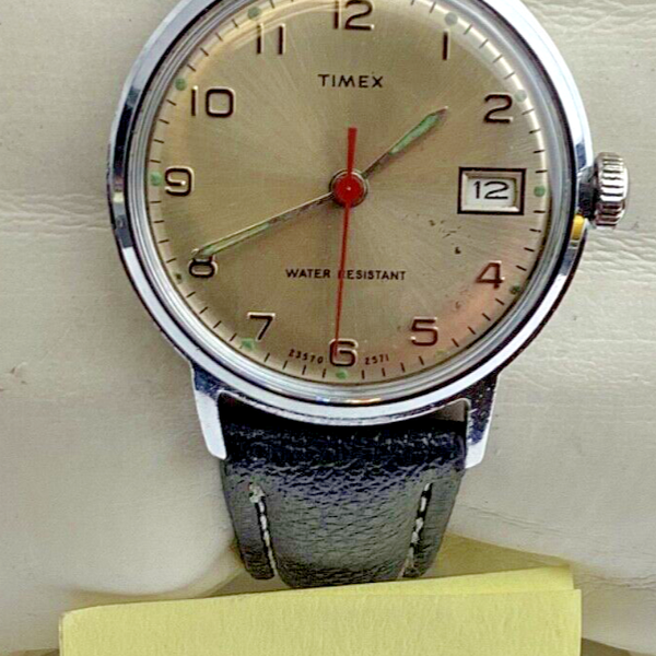 Vintage 1971 Menâ s Timex Sprite Mechanical Date Lume Watch Serviced ...