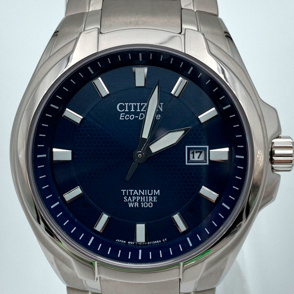 Citizen Paradigm Eco-Drive Mens Blue Face Titanium Watch BM7170-53L ...