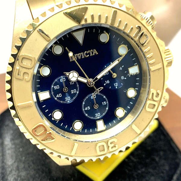 Invicta Men's Watch 36974 Pro Diver Quartz Chronograph Gold Steel Blue ...