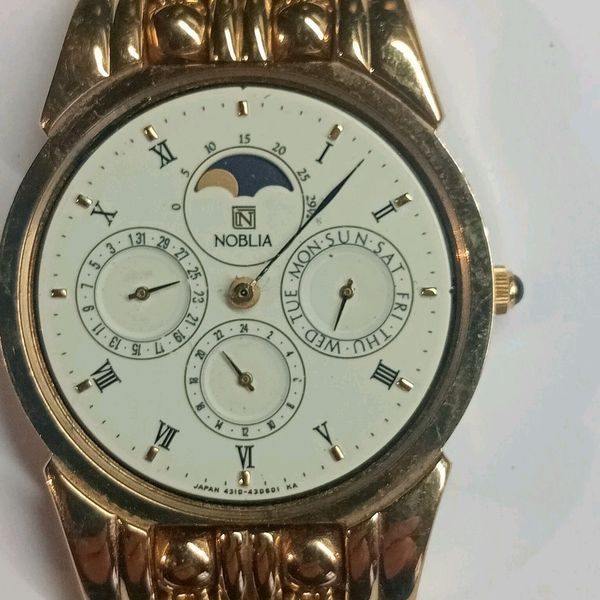 Mens Vintage Citizen Noblia Moonphase Watch Sold As Spares Repairs No ...