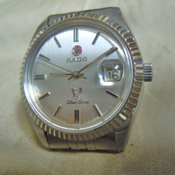 VINTAGE ORIGINAL RADO SILVER HORSE FLUTED BEZEL ETA 2789-1 AUTOMATIC ...