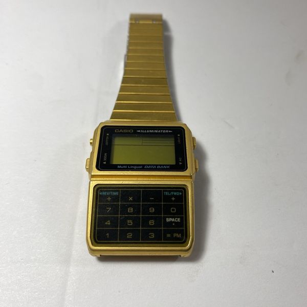 CASIO DATA BANK Digital Watch DBC-611G-1 Men's Gold x Black Needs ...
