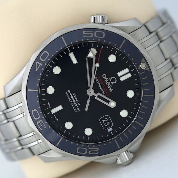 Omega Seamaster Full Size Co-Axial Automatic Watch - Navy Ceramic Bezel ...