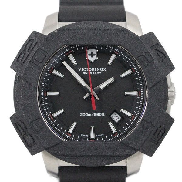 [Used] Victorinox INOX Inox Quartz Men's Watch Black Dial Genuine ...