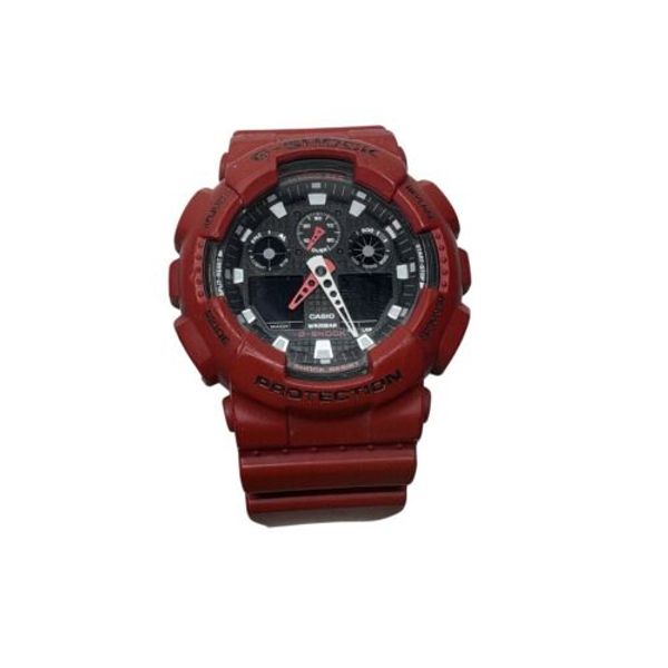 Casio G-Shock GA-100B-4AJF Men's Quartz Watch Red Used (READ ...