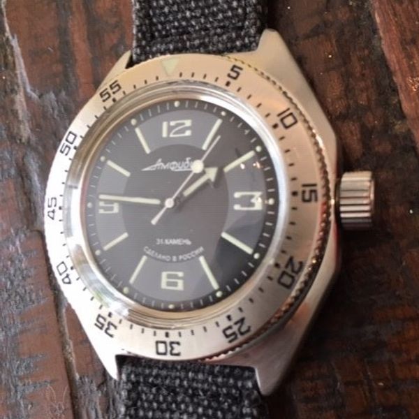 Vostok Amphibian custom w/extra lume on dial | WatchCharts Marketplace