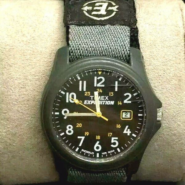 Timex Expedition Indiglo 905/V7 Gray/Black/Nylon Strap Date Watch New ...