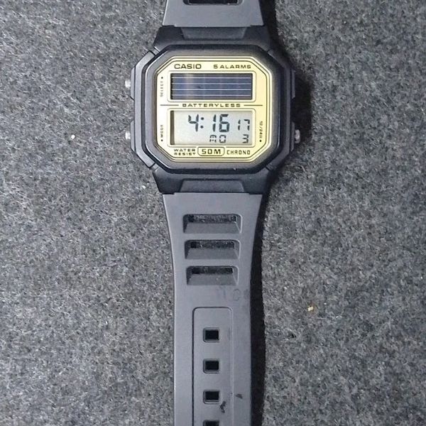 Casio AL-190W-9A Rare Vintage Batteryless Solar Lcd Digital Watch ...