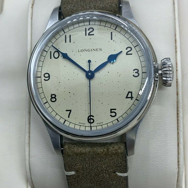 LONGINES HERITAGE MILITARY WATCH, L2.819.4.93.2 - Leather and Fabric ...
