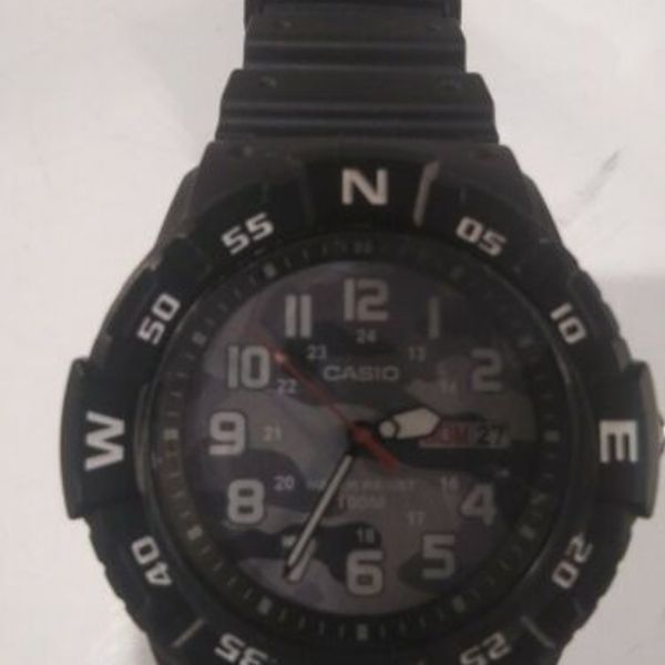 Casio MRW-220H no.5125 Men's Day Date Camouflage 100M Analog Sports ...