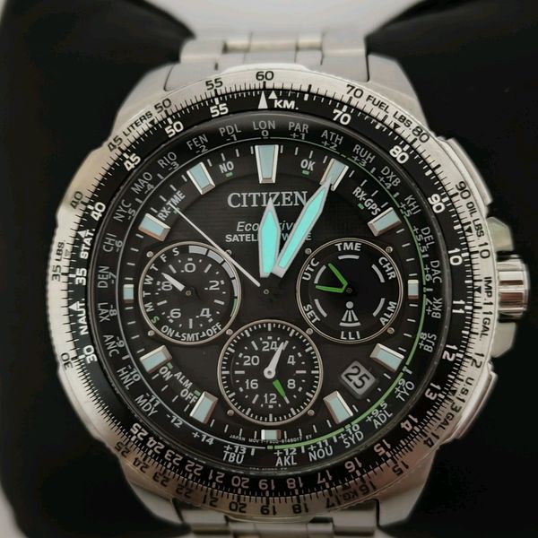 CITIZEN PROMASTER NAVIHAWK GPS CHRONO RADIO CONTROLLED ECODRIVE WATCH ...