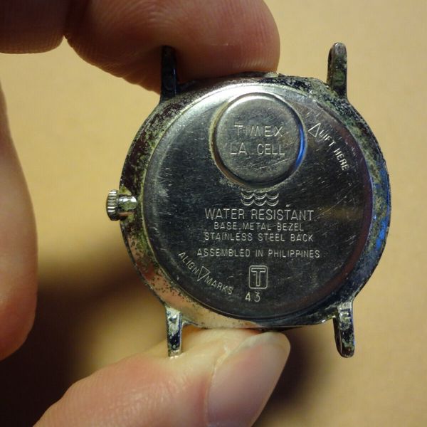 Timex Quartz Watch Case Water Resistant Stainless Steel Back ...