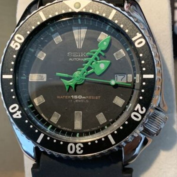 Seiko “TUNA “DIVERS w/ GREEN FiSHBONE hands w/Genuine 7002 case. Mech ...
