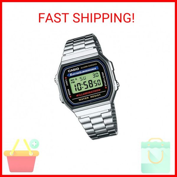 Casio Men's Vintage A168WA-1 Electro Luminescence Watch | WatchCharts ...