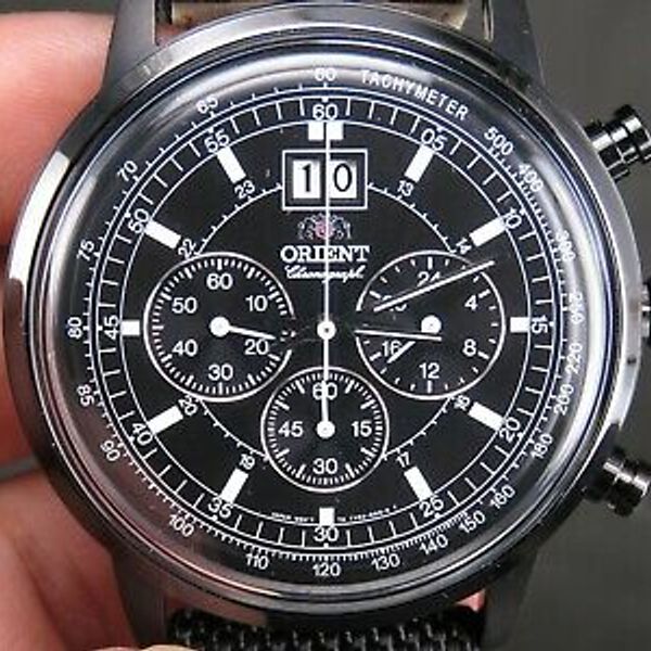 NEW ORIENT FTV02001B0 CHRONO 24-HR HAND DATE QUARTZ MENS WATCH W/ BOX ...
