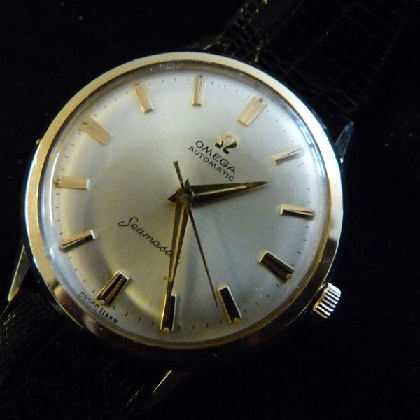 1960s Omega 550 Seamaster Automatic 14k Solid Gold Watch Runs No issues ...