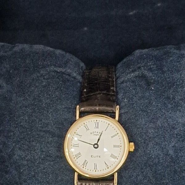 Rotary Elite 9ct Gold Lady's Watch in Rotary Gold Box with Rotary ...