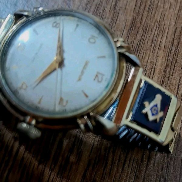 Vintage 1952 Mason Masonic Bulova Duo-Wind Selfwinding Gold Watch ...