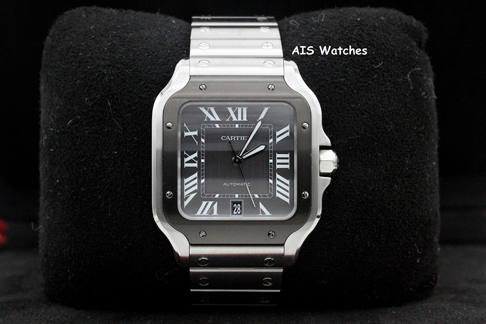FSOT: Cartier Santos De Cartier Large Steel WSSA0037 ADLC Grey Dial ...