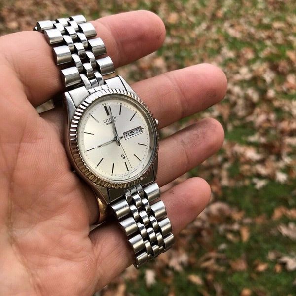 Mens Citizen Quartz 1100 President Watch Stainless Steel Jubilee ...