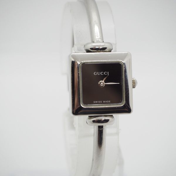 Gucci 1900L Watch Quartz Ladies 24mm Black Silver Vintage Square Swiss ...