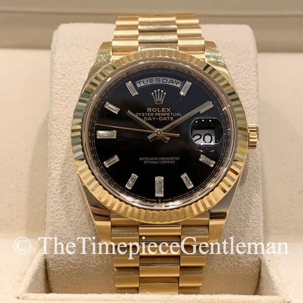 FS: Rolex Day Date 40mm 228238 Black Baguette Dial 2019 Complete ...