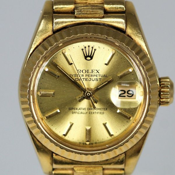 Vintage Rolex Datejust Champagne Women's Watch ref. 6927 | WatchCharts ...