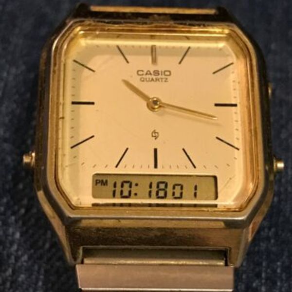 Casio AQ-222 (308) Vintage Digi-Ana Watch 32 mm (NEW BATTERY) Runs ...