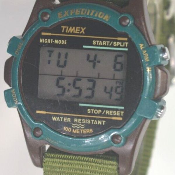 Vtg Timex Expedition Watch Mens Digital Chronograph Alarm Timer 745 New battery' | WatchCharts ...