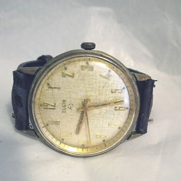 Vintage Elgin 314 Swiss 17 Jewels Textured Dial Mechanical Wind up Men ...