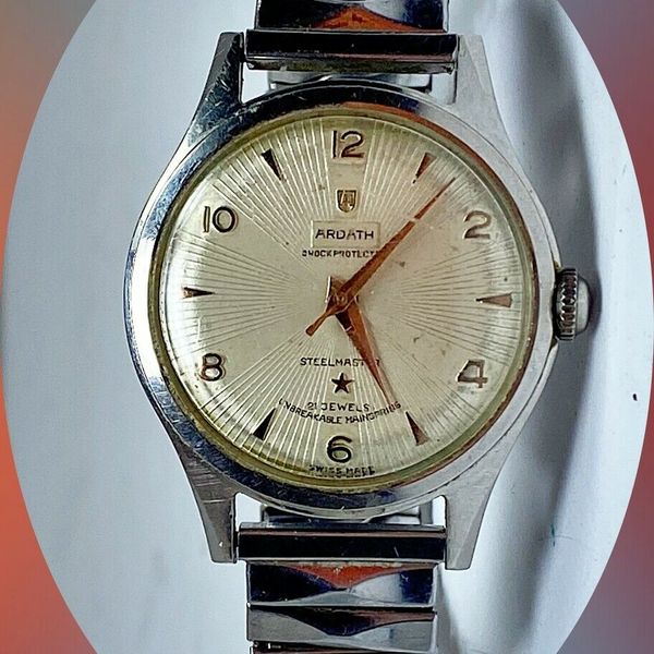Vintage Ardath Steelmaster 21J Watch Swiss, Self Winding, Shock ...
