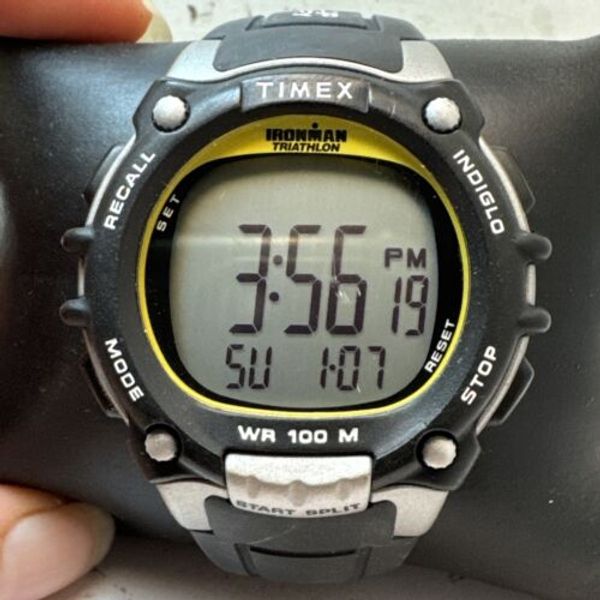 Timex T5E231 Men's Ironman 100-Lap Resin Watch, 5 Alarm, *BAD Indiglo ...